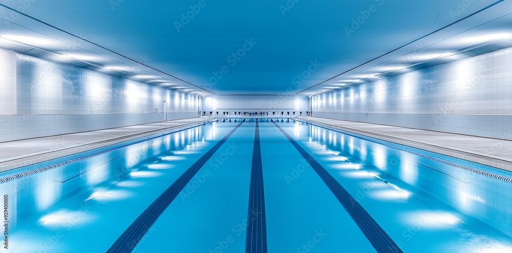 Creating a Bright and Fresh Indoor Olympic Pool Stadium concept. A ...