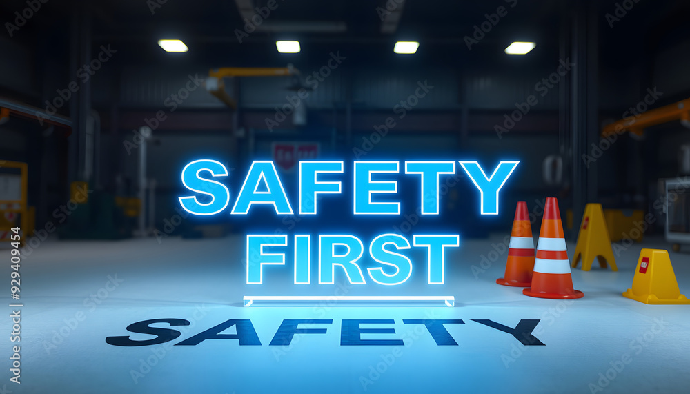 ภาพประกอบสต็อก Safety first and work safety concept. Safety at ...