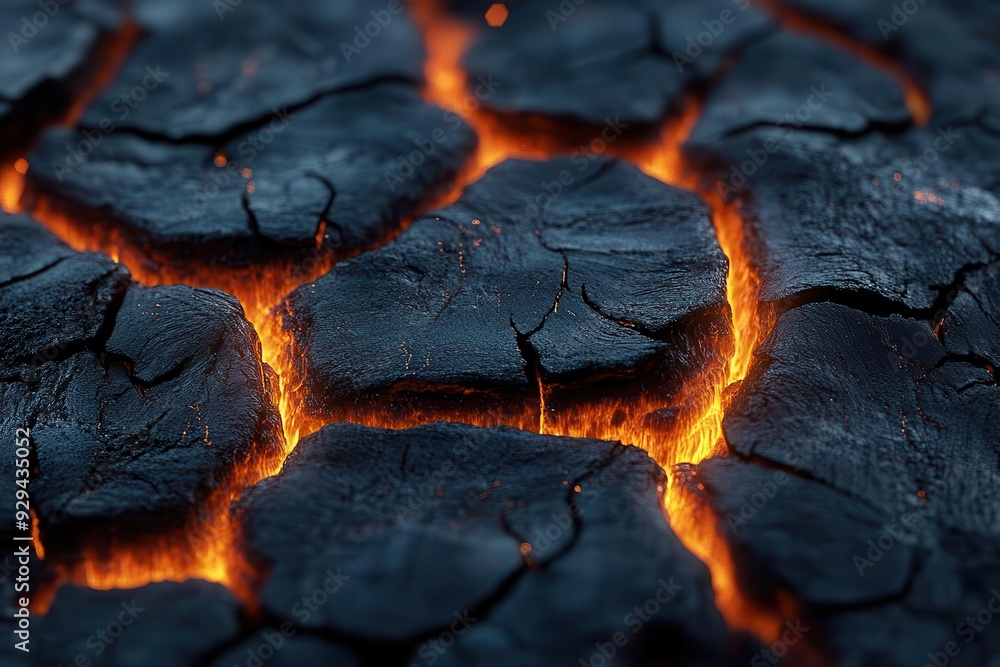 glowing embers texture closeup of charred wood with fiery veins rich ...