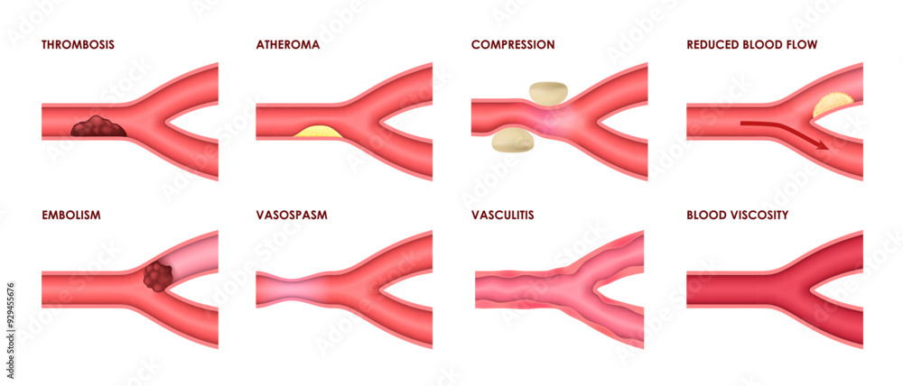 Vein diseases of thrombosis, atheroma and vasculitis with blood ...