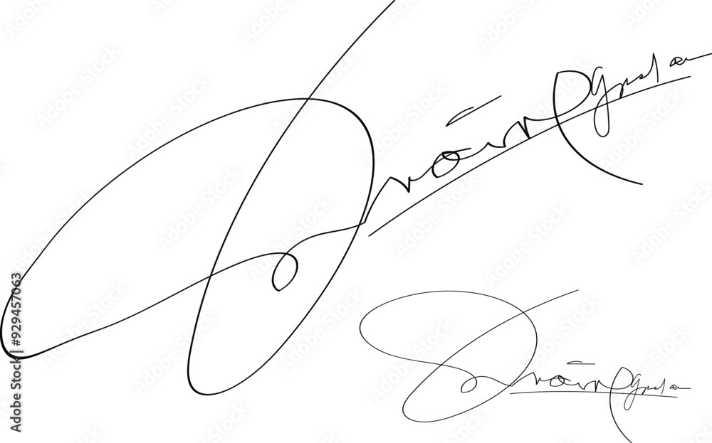 Abstract signature front letter d, signature doodle, Hand written ...