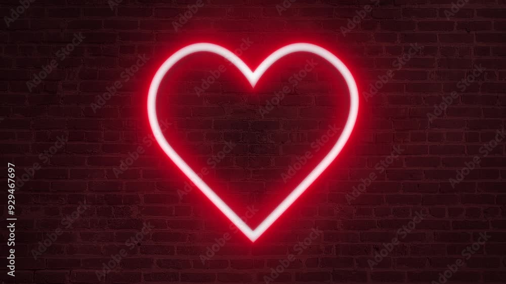 Love heart bright red hot neon sign electric lamp flashing effects ...
