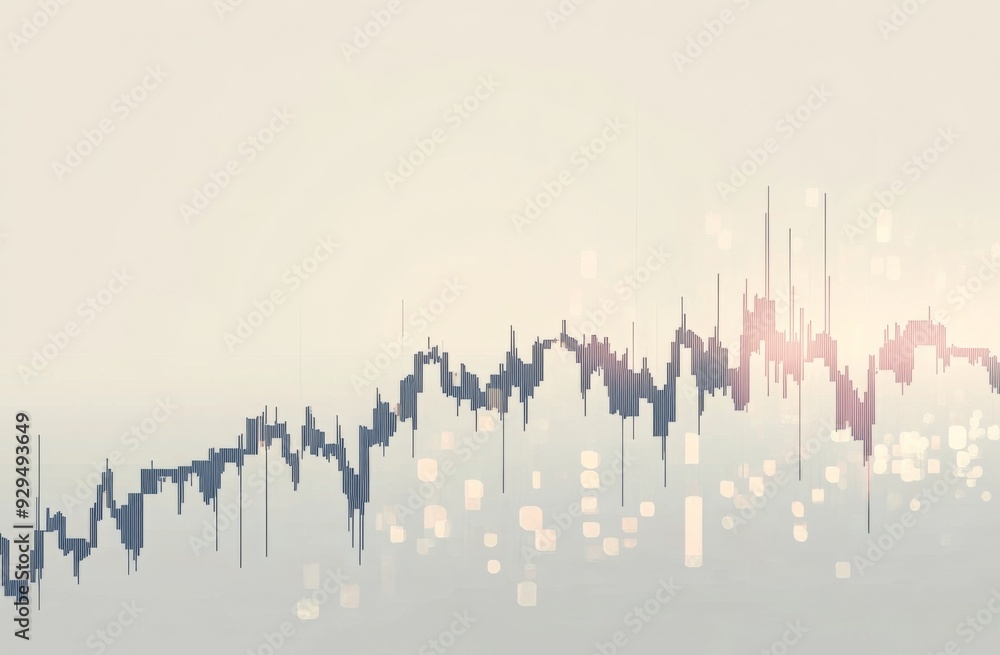 Clean stock market candlestick chart background in flat grey color ...