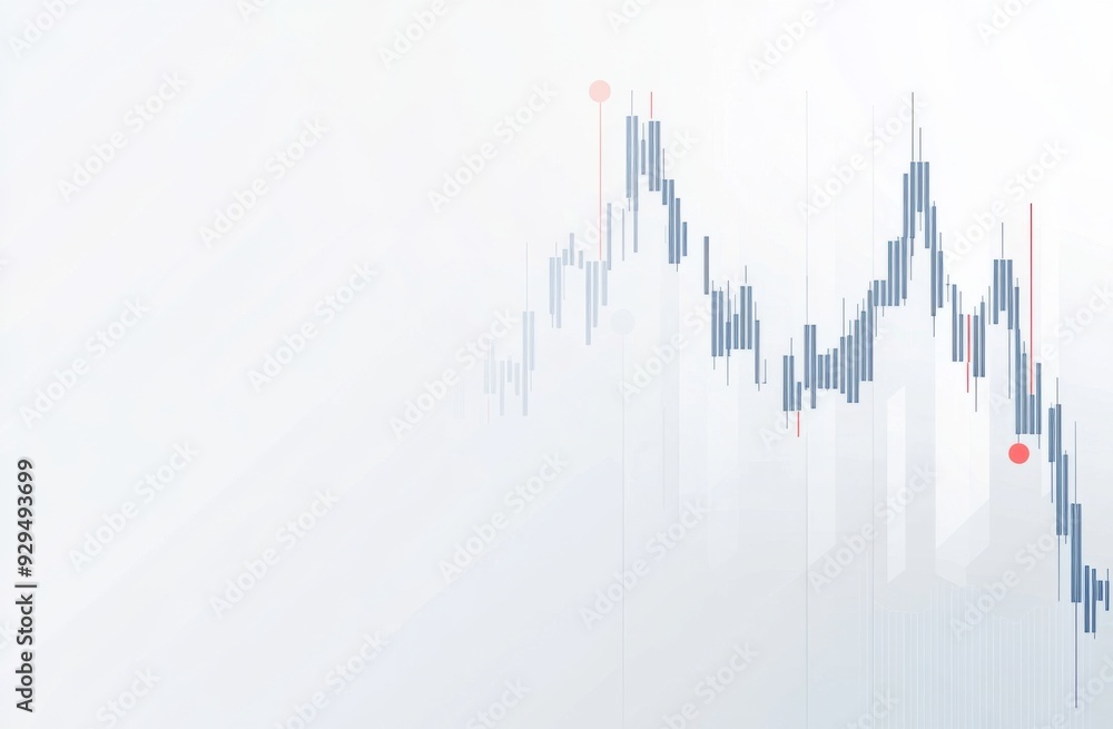 ภาพประกอบสต็อก Clean stock market candlestick chart background in flat ...