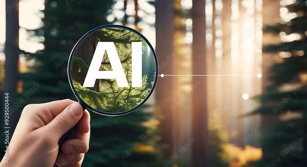 AI-powered image recognition technology, illustrating the creation of deep fake images and the ...