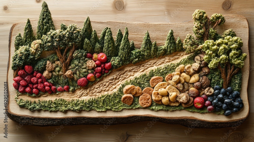Food art using bread and spreads to create a visually appealing, edible ...