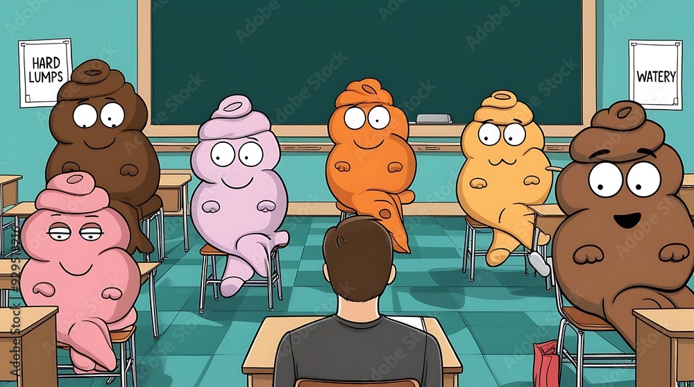 An informative Bristol stool chart concept illustrating the various ...