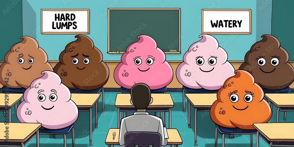 An informative Bristol stool chart concept illustrating the various ...