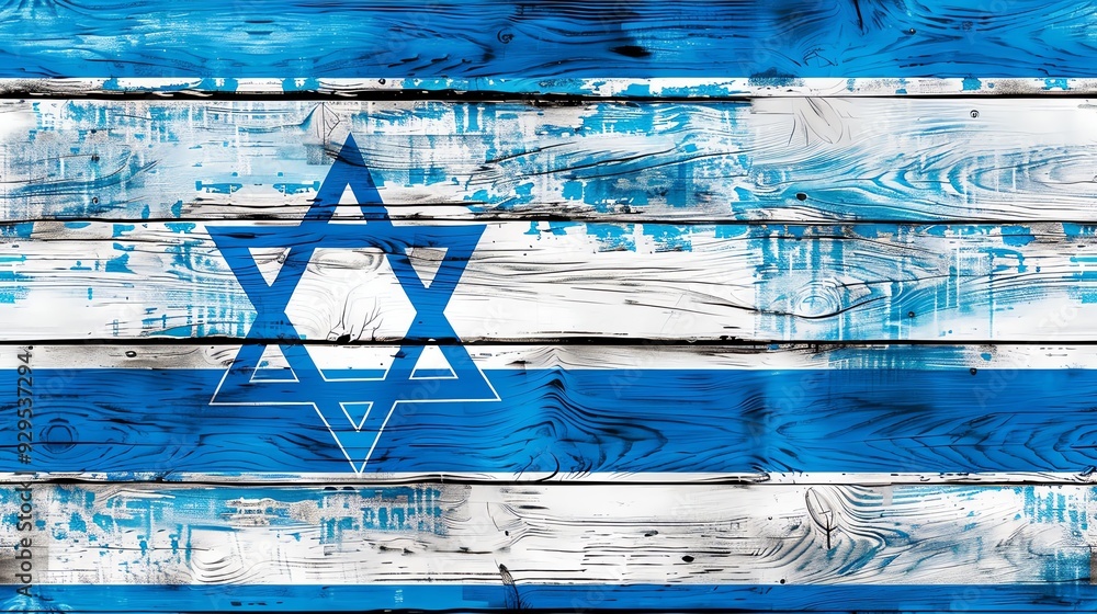 Minimalist seamless pattern of the Israeli flag in a handdrawn style ...