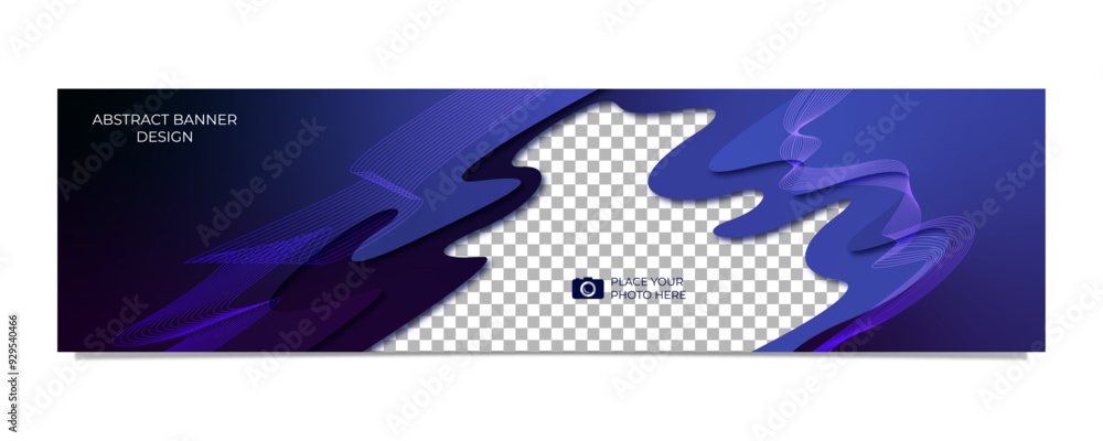 BANNER 75 EDITABLE ABSTRACT BANNER DESIGN WITH PHOTO INSERT OPTION ...