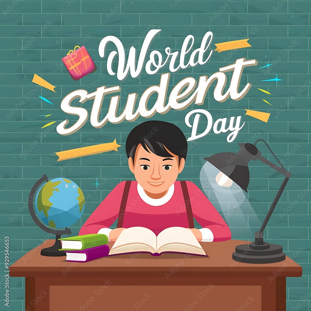 Student Day, Cheerful cartoon character in school uniform giving thumbs ...