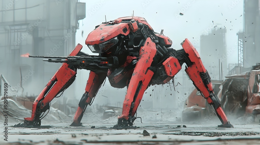 Streamlined Mecha Exosuit Equipped with Cutting-Edge Technology and ...