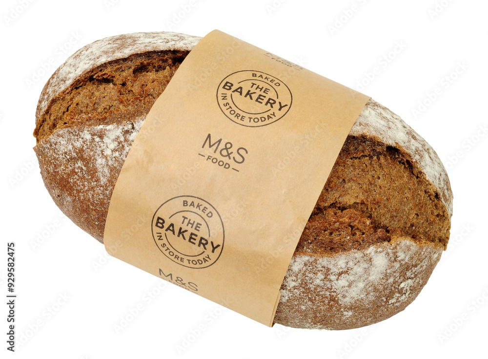 M and S food bakery in store baked crusty German style sourdough rye ...