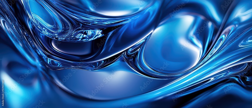 Beautiful 3d abstract blue desktop wallpaper for ratio 21:9 Stock Photo ...