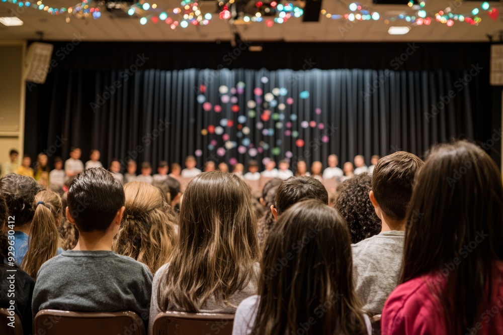 A school assembly where the principal announces awards and recognitions ...