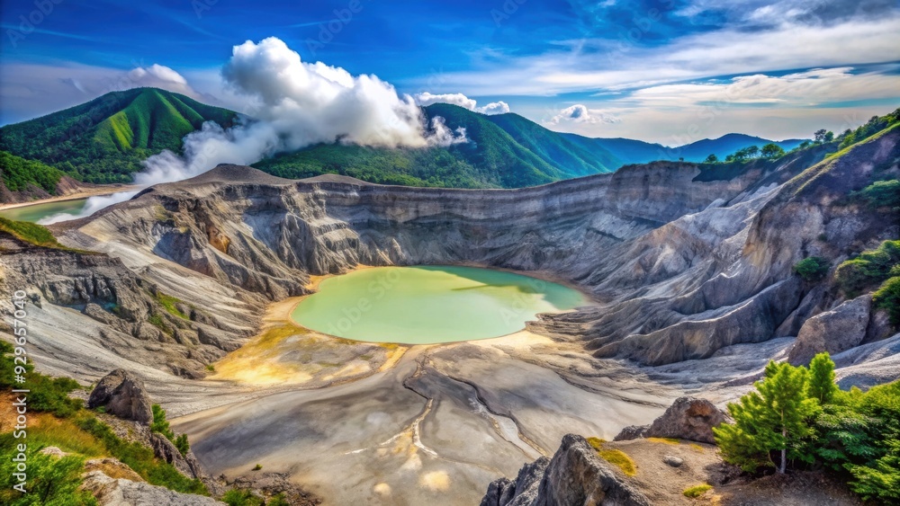 Volcano crater of Tangkuban Perahu in West Java, Indonesia , volcano ...