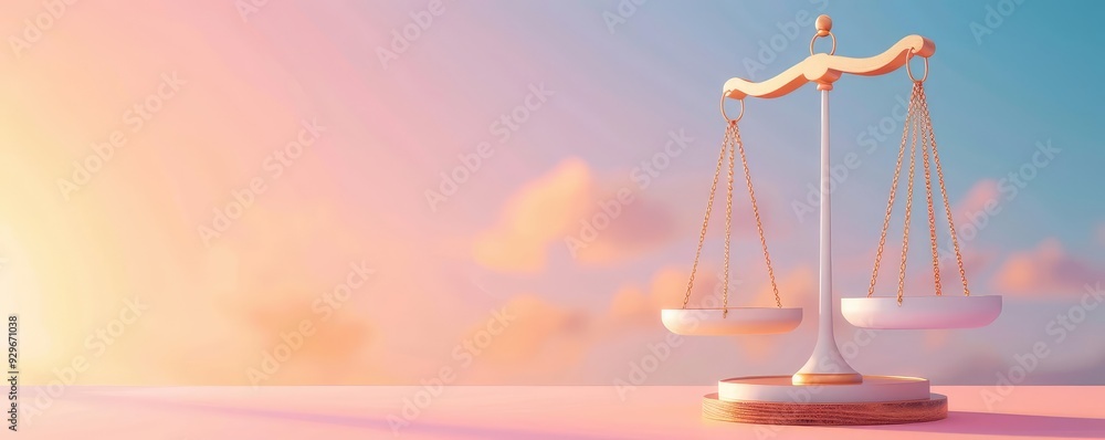 Justice scales with light and dark weights, moral balance, flat design ...