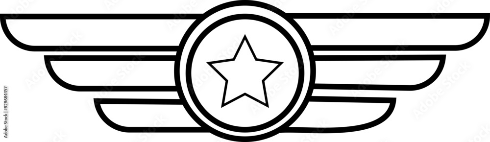 Wings star logo design. Army logo template. Military concept, Military ...