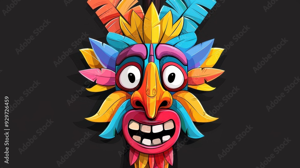 Explore the charm of ancient totem characters in this vibrant cartoon ...