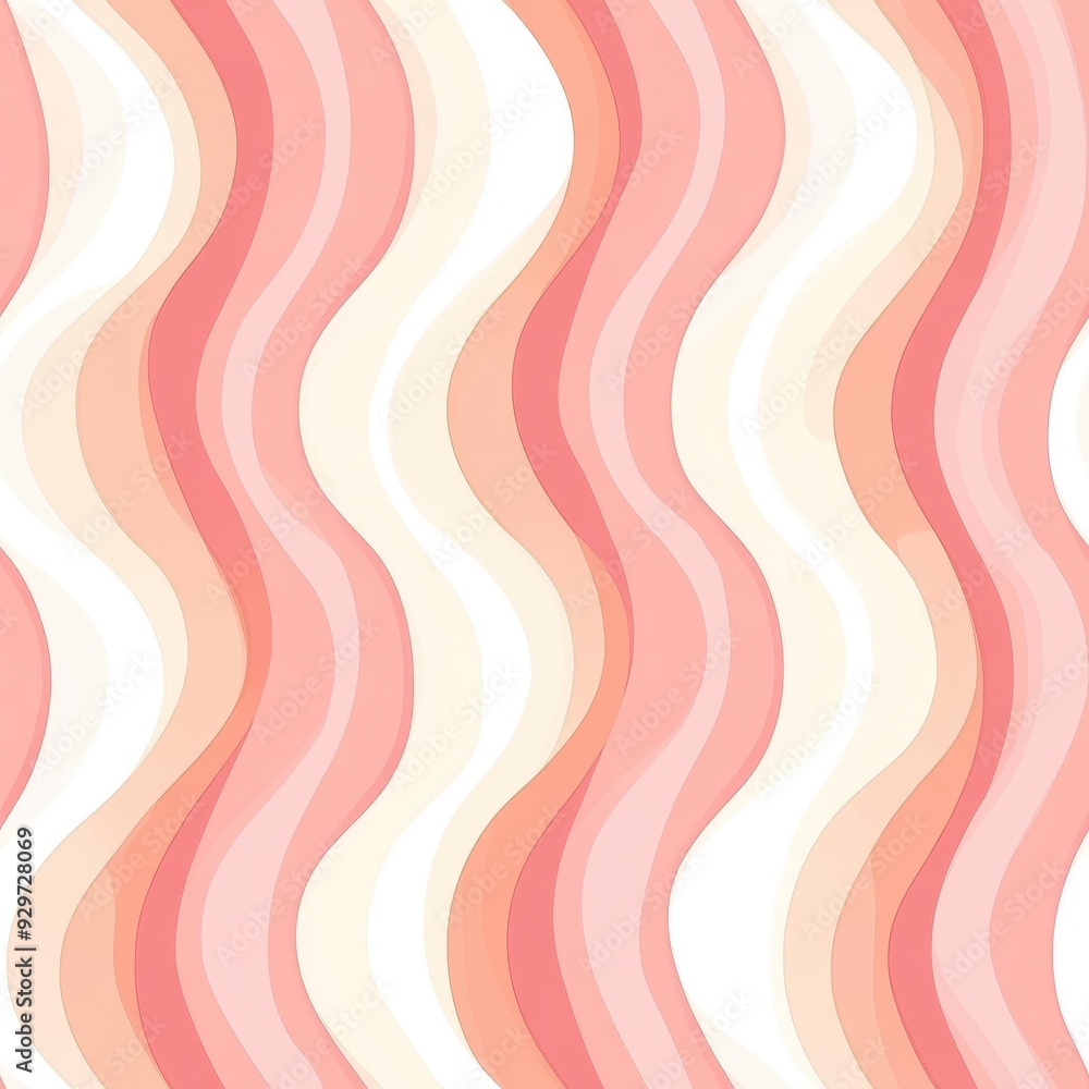 Minimalistic square wave patterns with a touch of peach create a ...