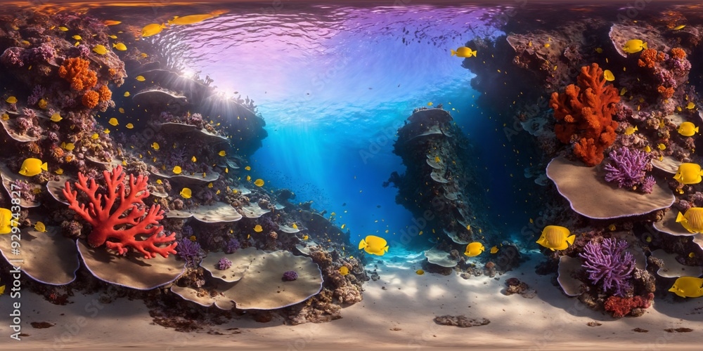 HDRI Underwater Ocean Equirectangular Panorama 30 Stock Illustration ...