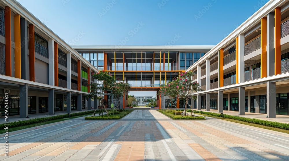 The school building's administrative wing handles the operational and ...