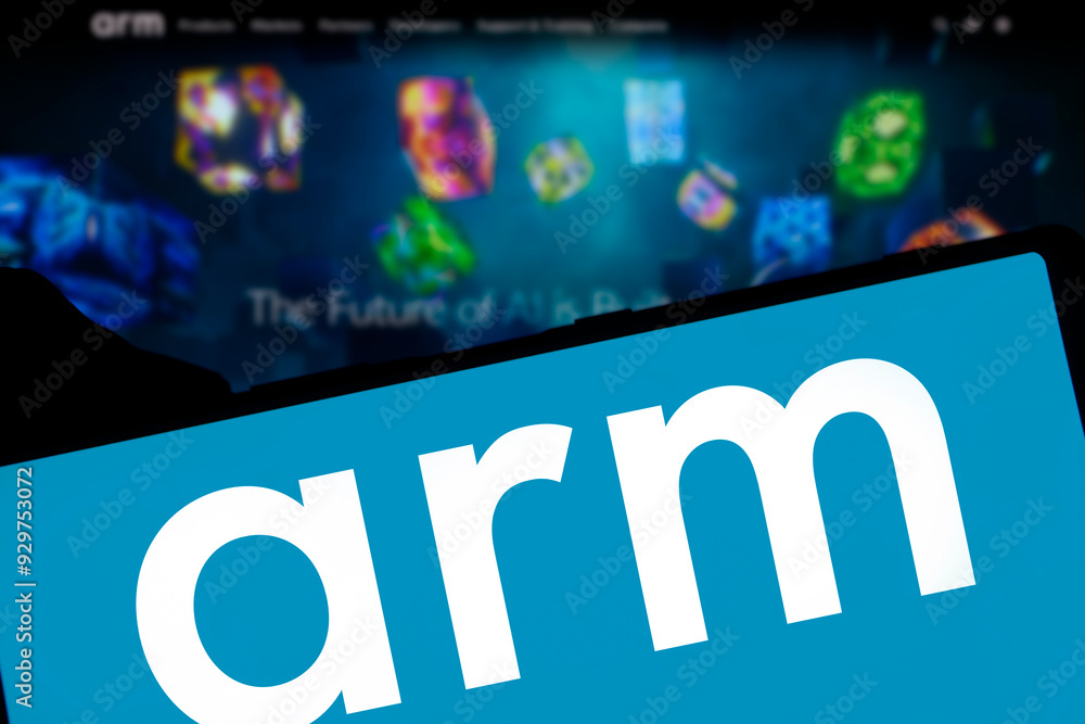 Dhaka,Bangladesh- 20 Aug 2024: Arm Holdings plc logo is displayed on smartphone. Arm Holdings is ...