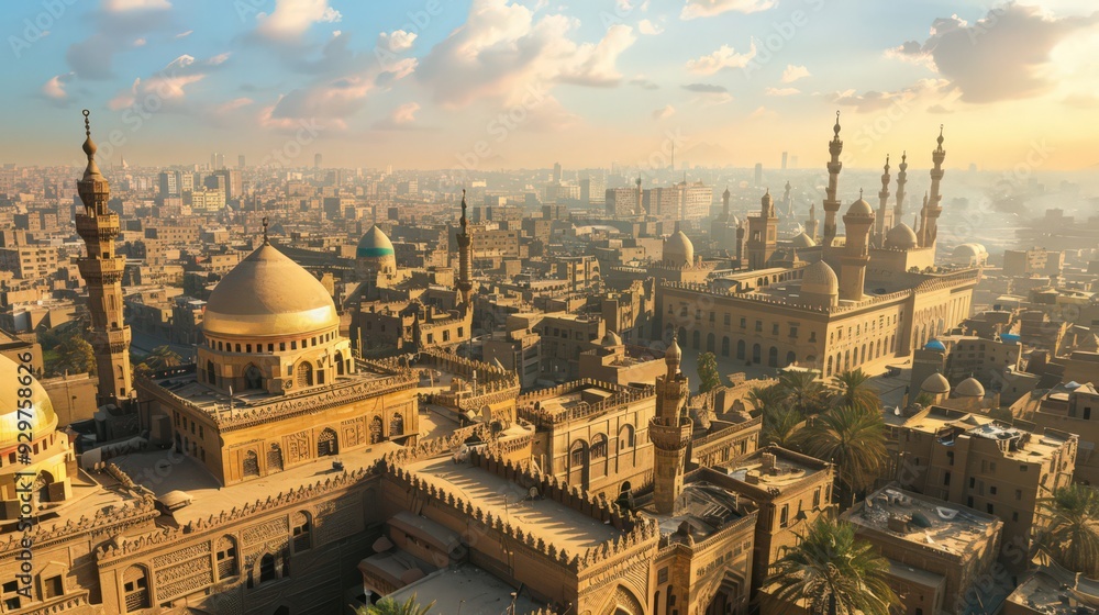 Visualize the Coptic Quarter and its churches in Old Cairo, seen from ...