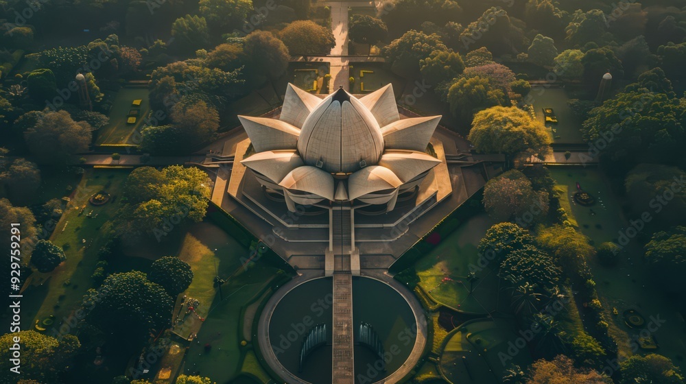 Visualize the Lotus Temple and its unique lotus-shaped architecture ...