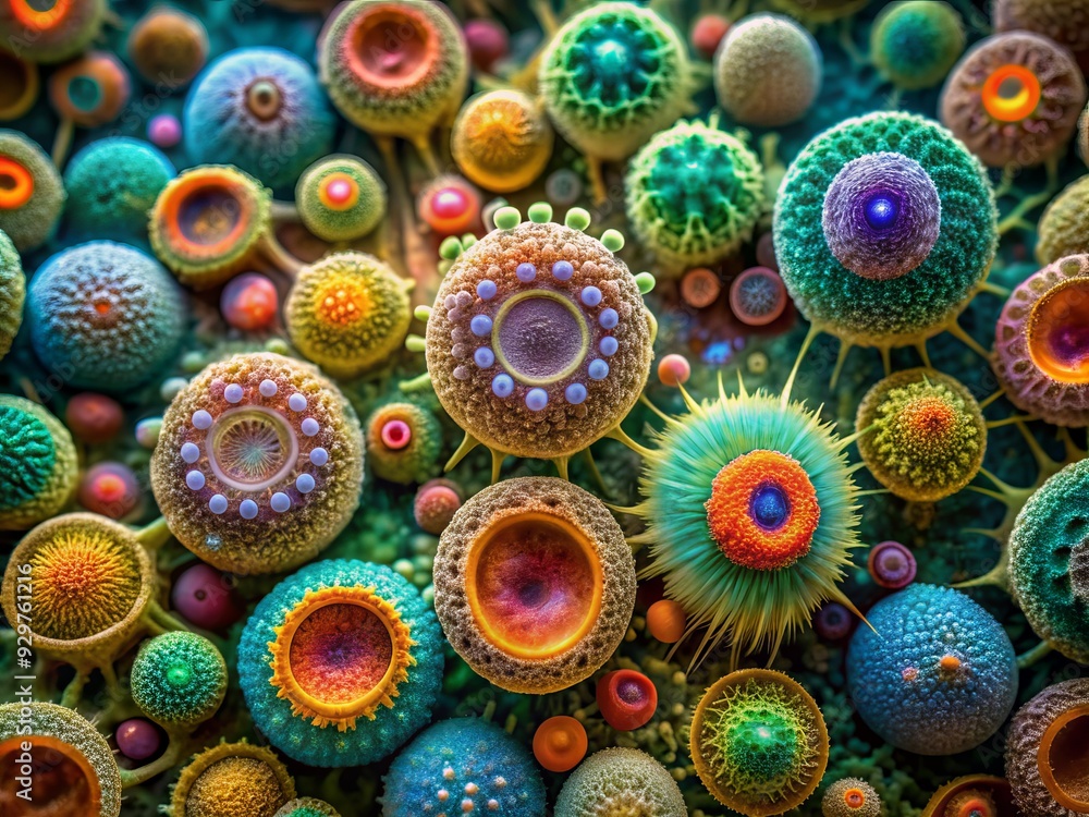 Vibrant macro photograph of microscopic parasites under high-resolution ...