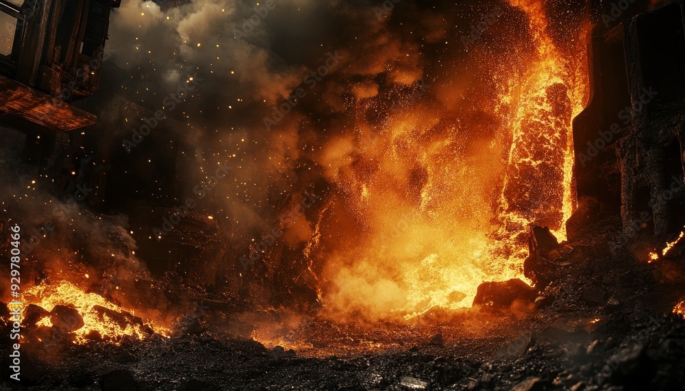 Infernal Foundry: Fiery Hellscape of Molten Steel Production in ...