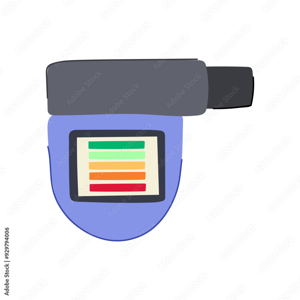 respiratory spirometer cartoon. test airflow, pulmonary health ...