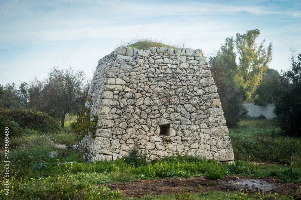 Una patata, tipica costruzione rurale del Salento, nella campagna lungo ...
