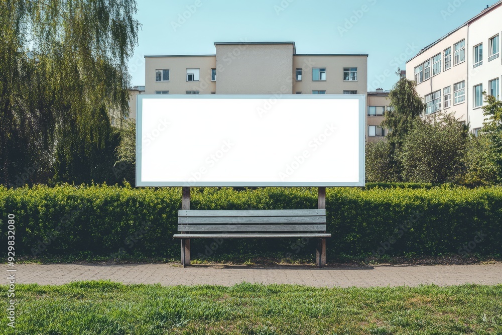 blank billboard poster mockup on college campus, event promotion and ...