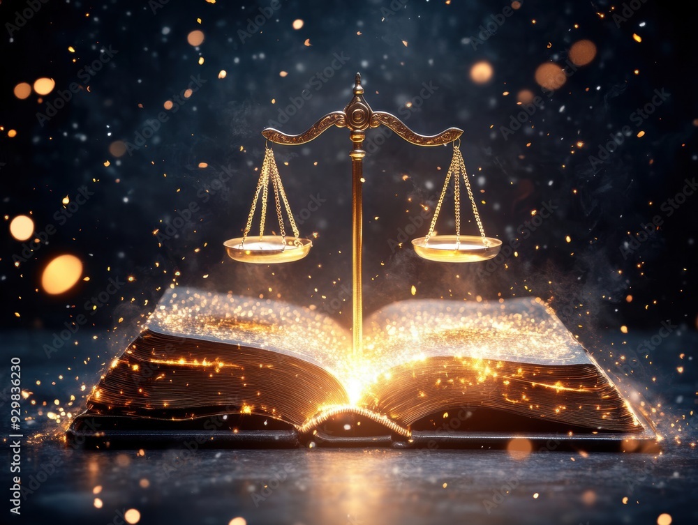 Digital art of a judicial book opening to reveal reform following ...