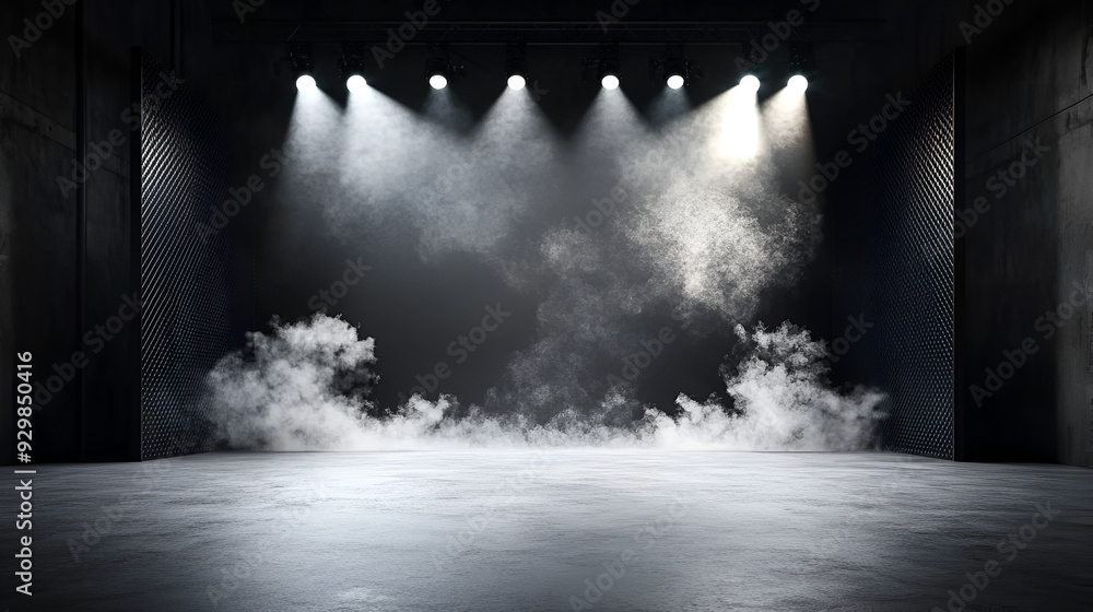 Dramatic Stage Setting with Smoke and Spotlights: A Perfect Backdrop ...
