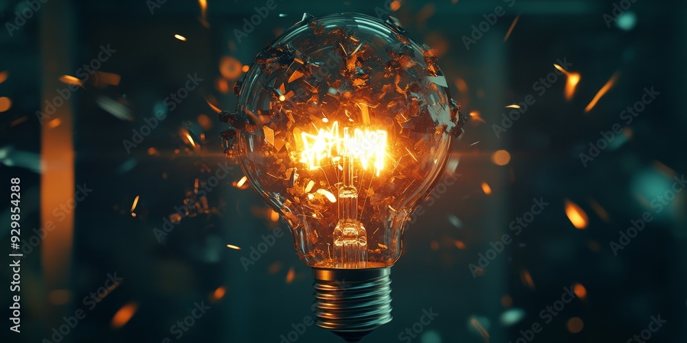 Illuminating Innovation: Shattered Light Bulb Unleashes Electrifying ...