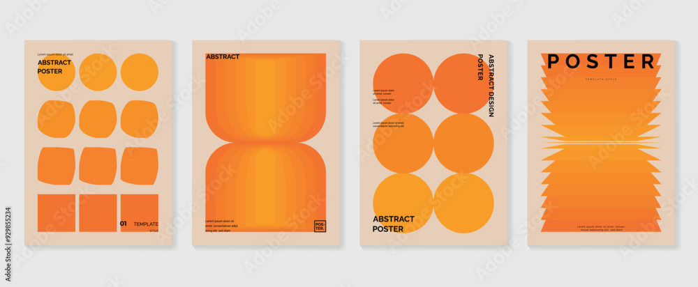 Poster Collection of 70s color gradient poster background vector – Wall ...