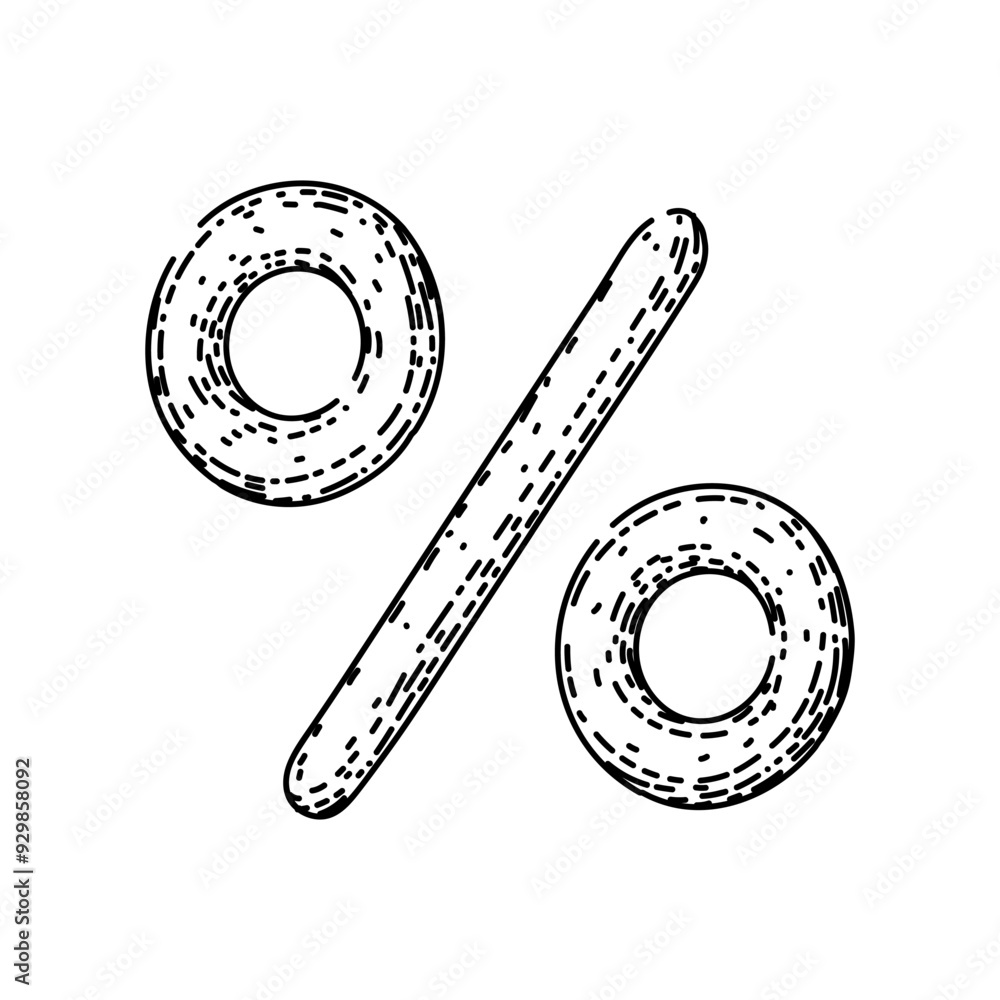 math percentage sign hand drawn. calculation finance, statistics ...
