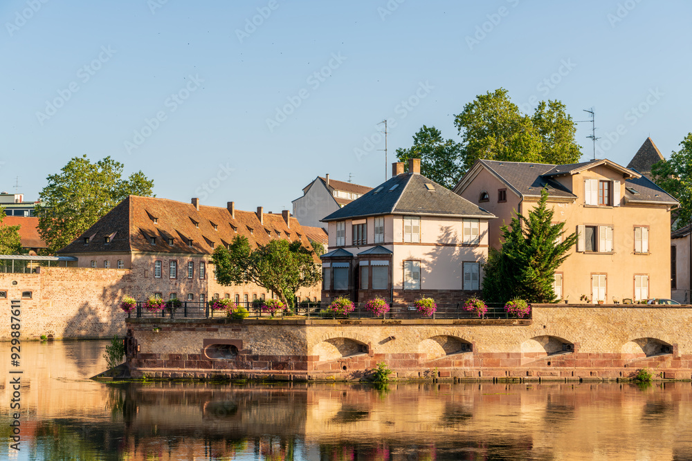 Strasbourg, France. Vauban Dam - Spillway and bridge from the 17th ...
