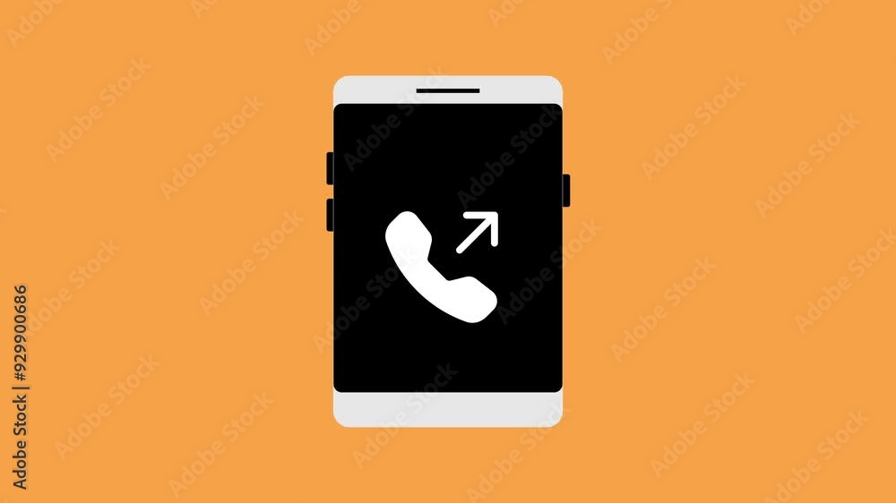 Outgoing call with phone icon animation. Dialing phone. Animation of ...