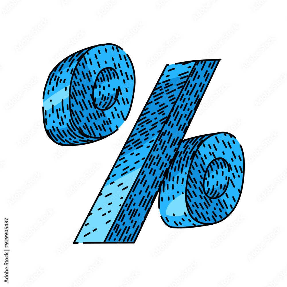 finance percentage sign hand drawn. statistics increase, decrease ratio ...