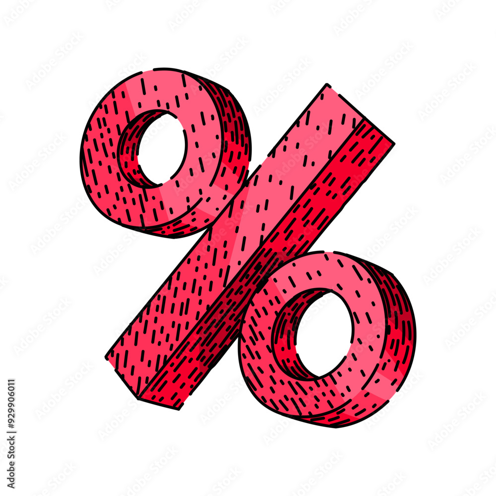 symbol percentage sign hand drawn. math calculation, finance statistics ...