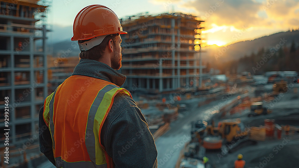 Professionals in construction gear assessing building structures and ...