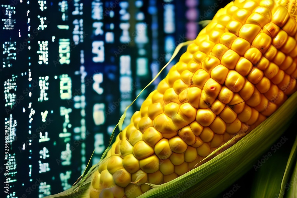 luminogram matrix code a glowing ear of corn with matrix code su Stock ... luminogram matrix code a glowing ear of corn with matrix code su Stock ...