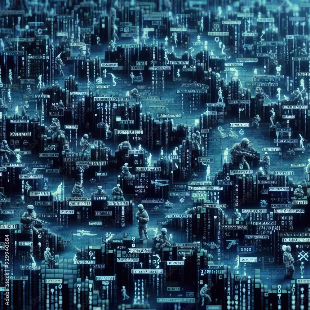 Matrix code of a battlefield map A digital code depicting a batt Stock ...