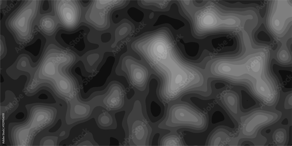 Gray Stylized topographic contour map. Abstract lines or wavy backdrop ...