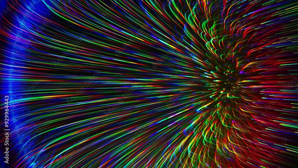 Abstract distortion refraction of rainbow rays with spectral gradient ...