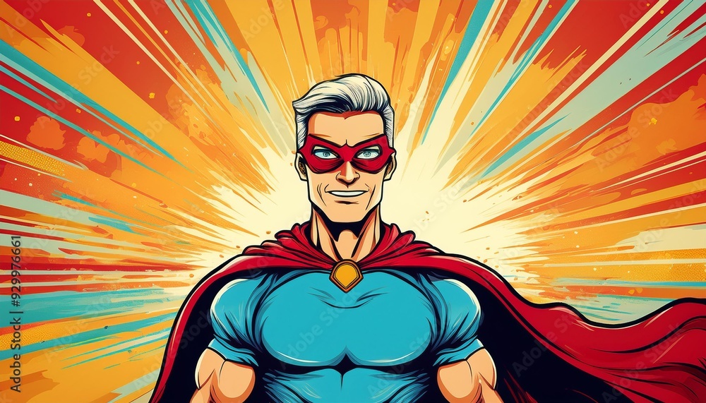 Pop Art super hero man. man power, Cartoon Illustration Stock ...