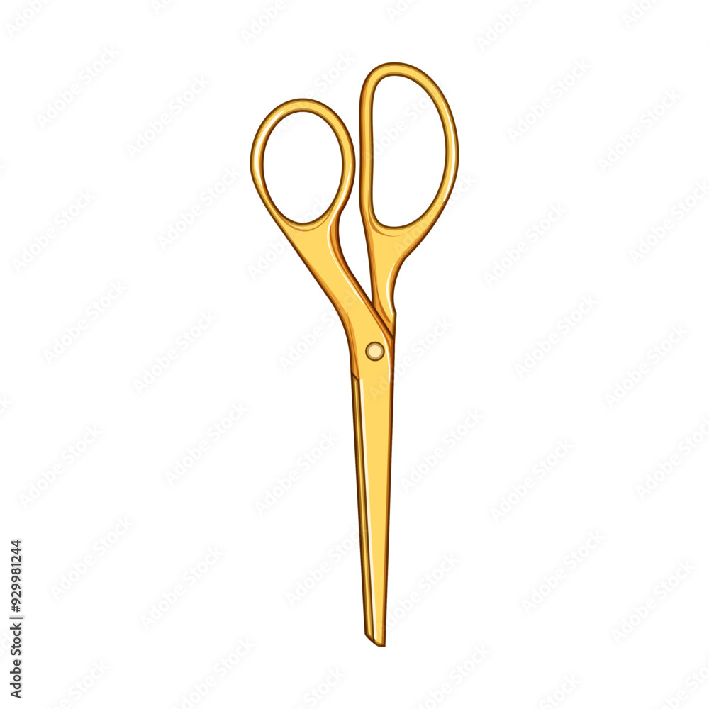sharp gold scissor cartoon. blade metal, precision trim, shear snip ...